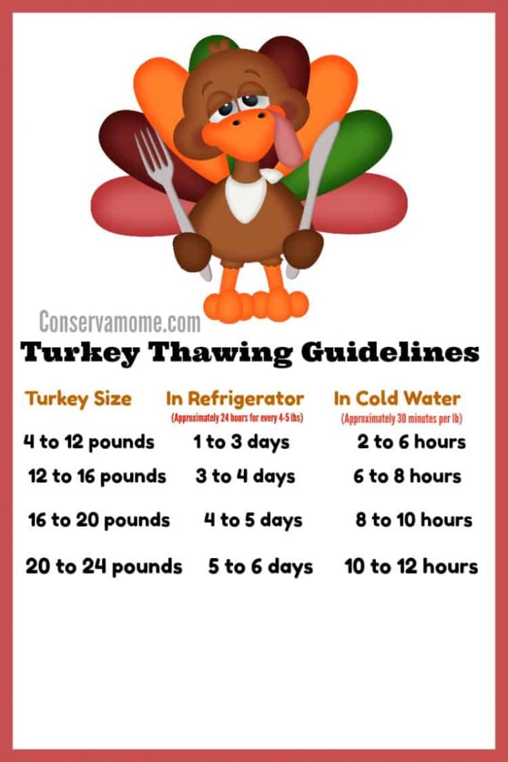Turkey Thawing & Cooking Guidelines for the Perfect Thanksgiving Turkey ...