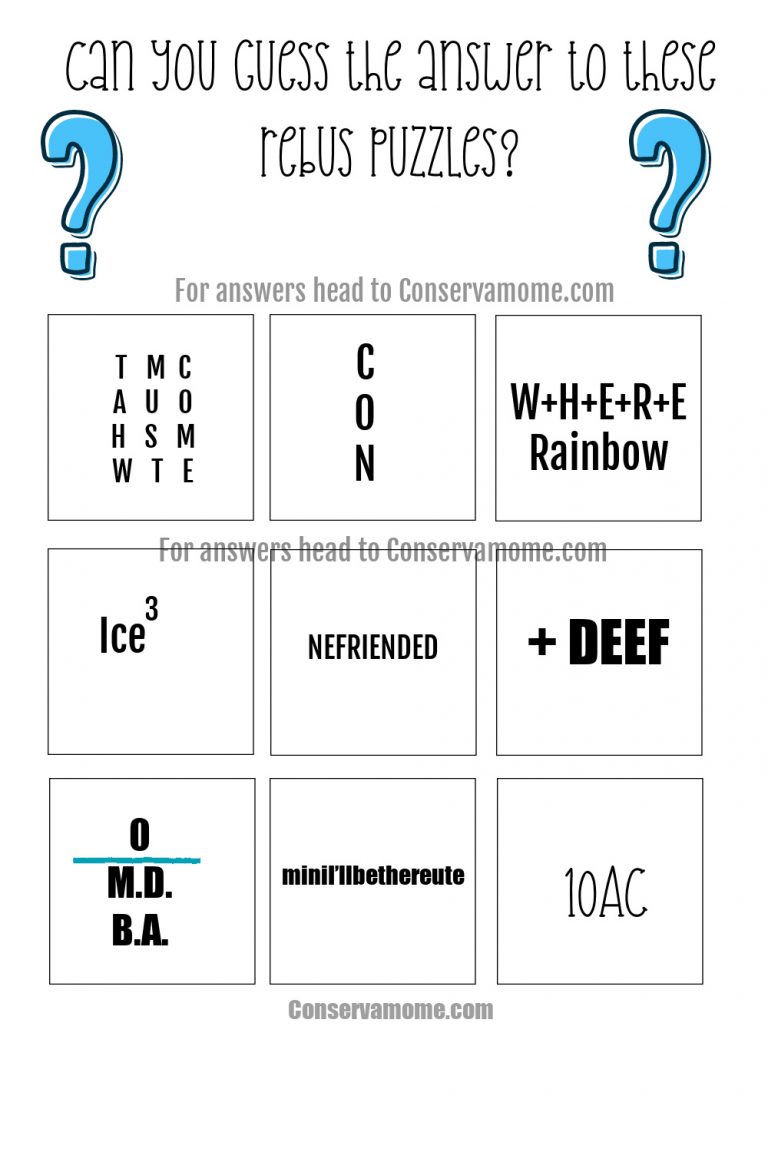 Over 20 Rebus Puzzles with Answers that will stump you!