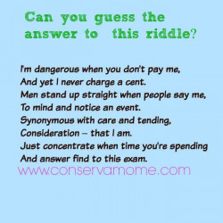 Riddle of The day - ConservaMom
