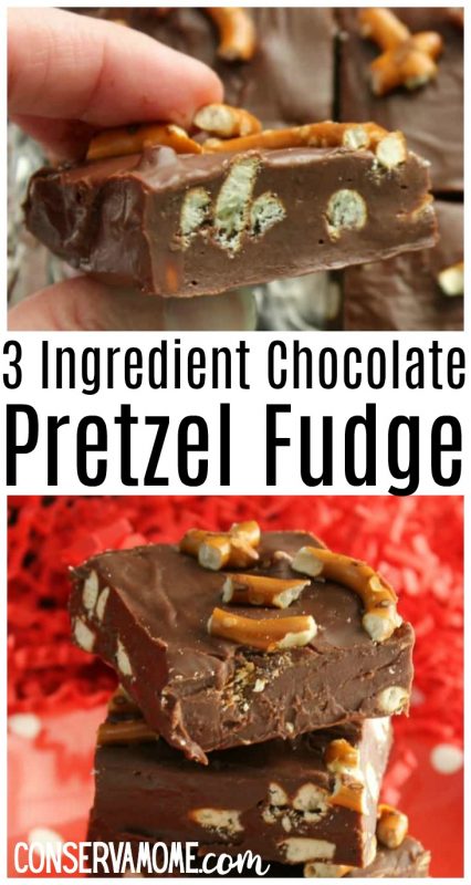 3 Ingredient Chocolate Pretzel Fudge - ConservaMom