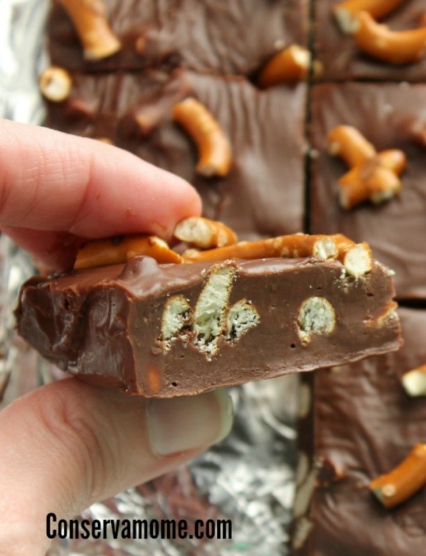 3 Ingredient Chocolate Pretzel Fudge - ConservaMom