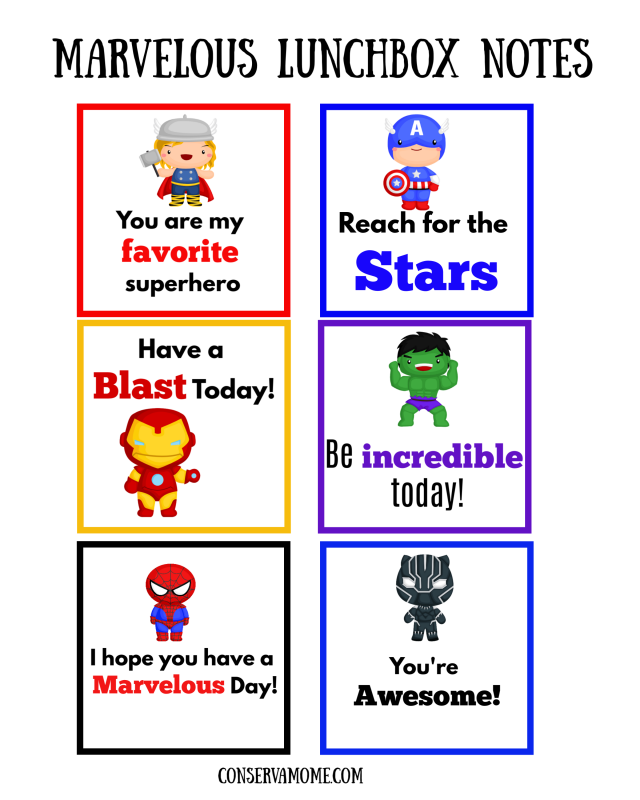 Superhero Jokes + Free Printable Superhero Lunch Box Notes