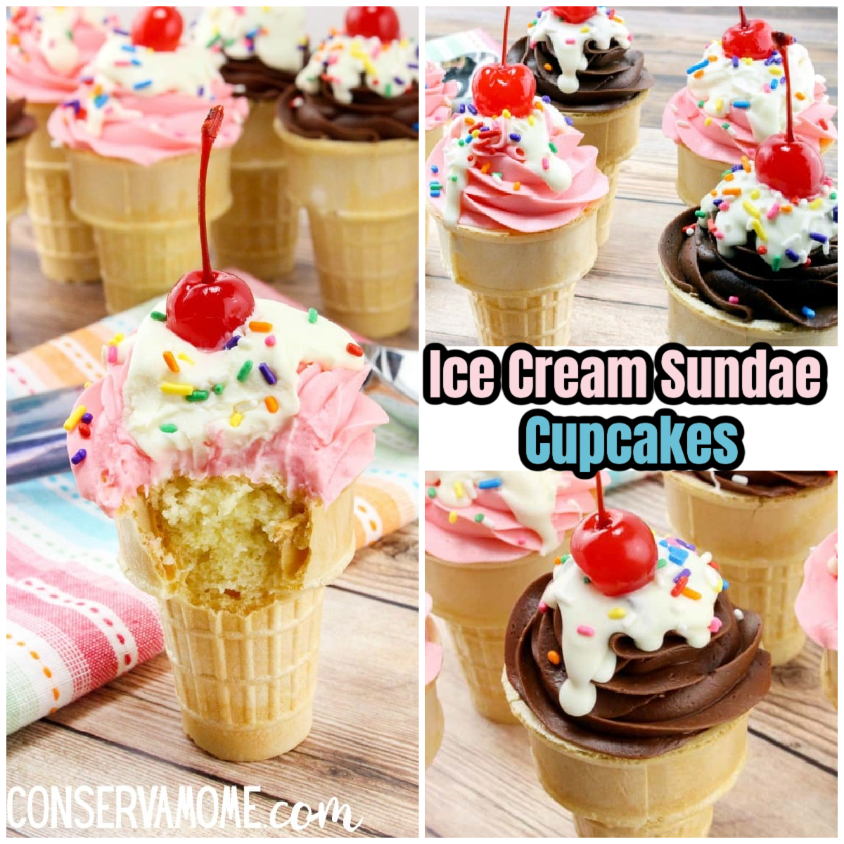Ice Cream Sundae Cupcakes : A Creative Cupcake Idea for Kids