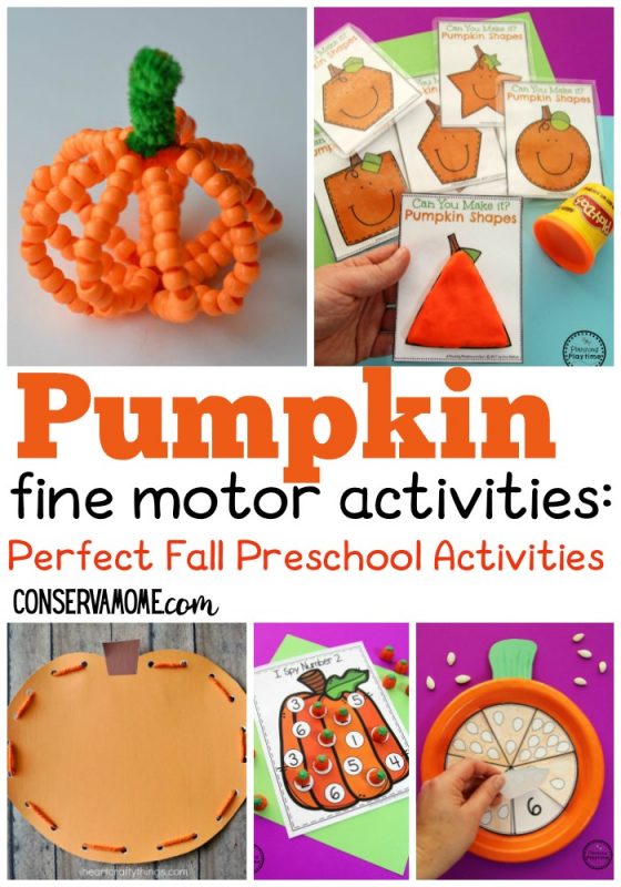 Pumpkin fine motor activities: Perfect Fall Toddler Activities
