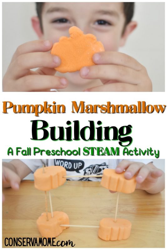 Pumpkin Marshmallow Building: Fall Preschool STEAM Activity