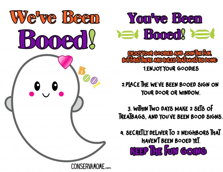 How to Boo Your Neighbors + 5 You've Been Booed Printable signs