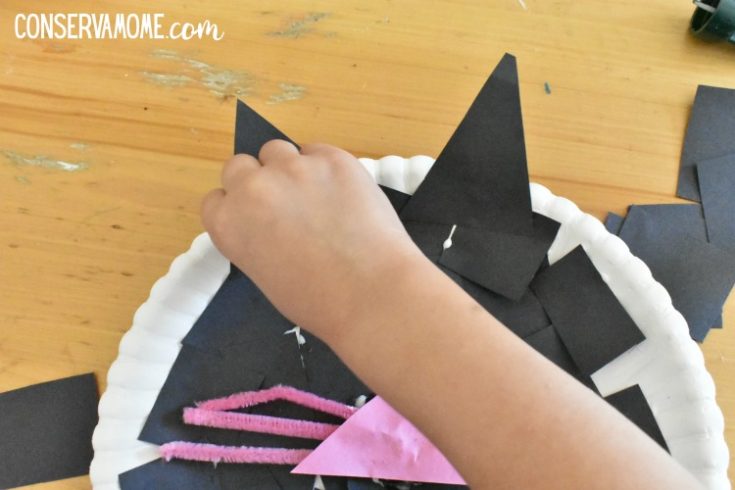 Black Cat Paper Plate Craft A :preschool Halloween Activity