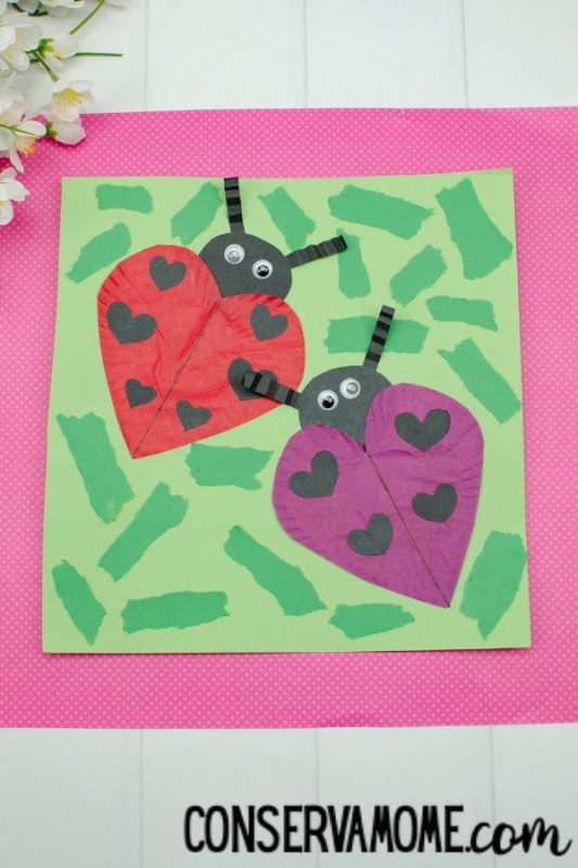 Cupcake Liner Ladybug Valentine’s Day Craft - ConservaMom
