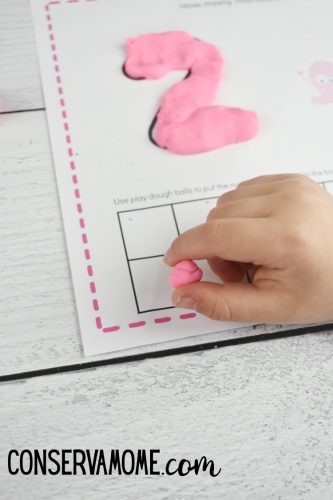 Printable Valentine's Day Number Playdough Mat - ConservaMom