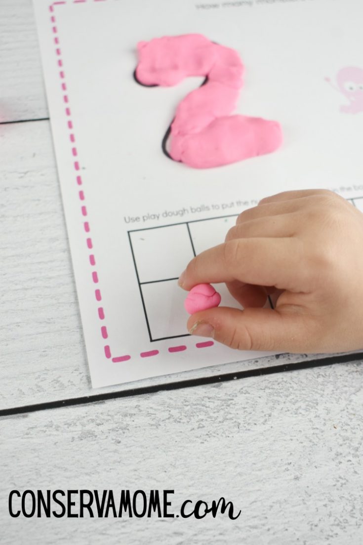 Printable Valentine's Day Number Playdough Mat - ConservaMom
