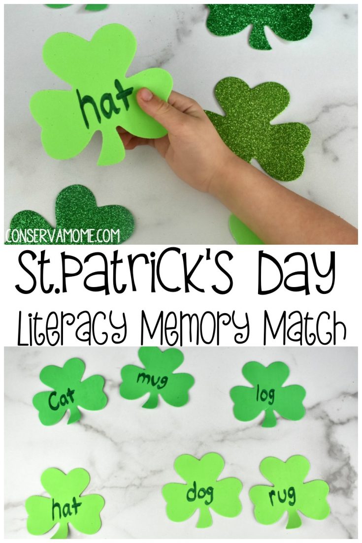 St.Patrick's Day Literacy Memory Match - ConservaMom