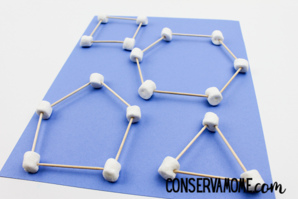 Marshmallow STEM Building Shapes STEM Activity - ConservaMom