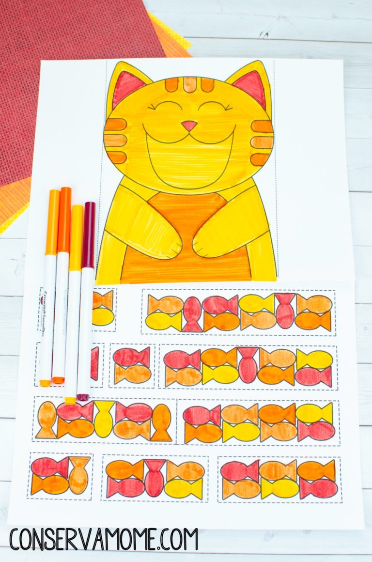Feed the Cat Early Learning Game with Free Printable - ConservaMom