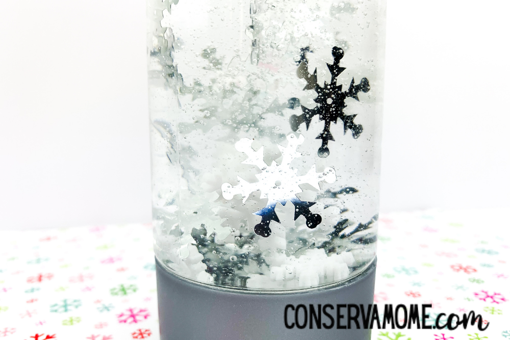 Winter Snowflake Sensory Bottle :A Winter themed sensory bottle
