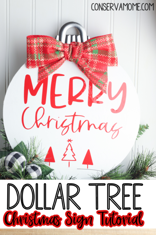 Dollar Tree Christmas Sign Tutorial with SVG File! - ConservaMom
