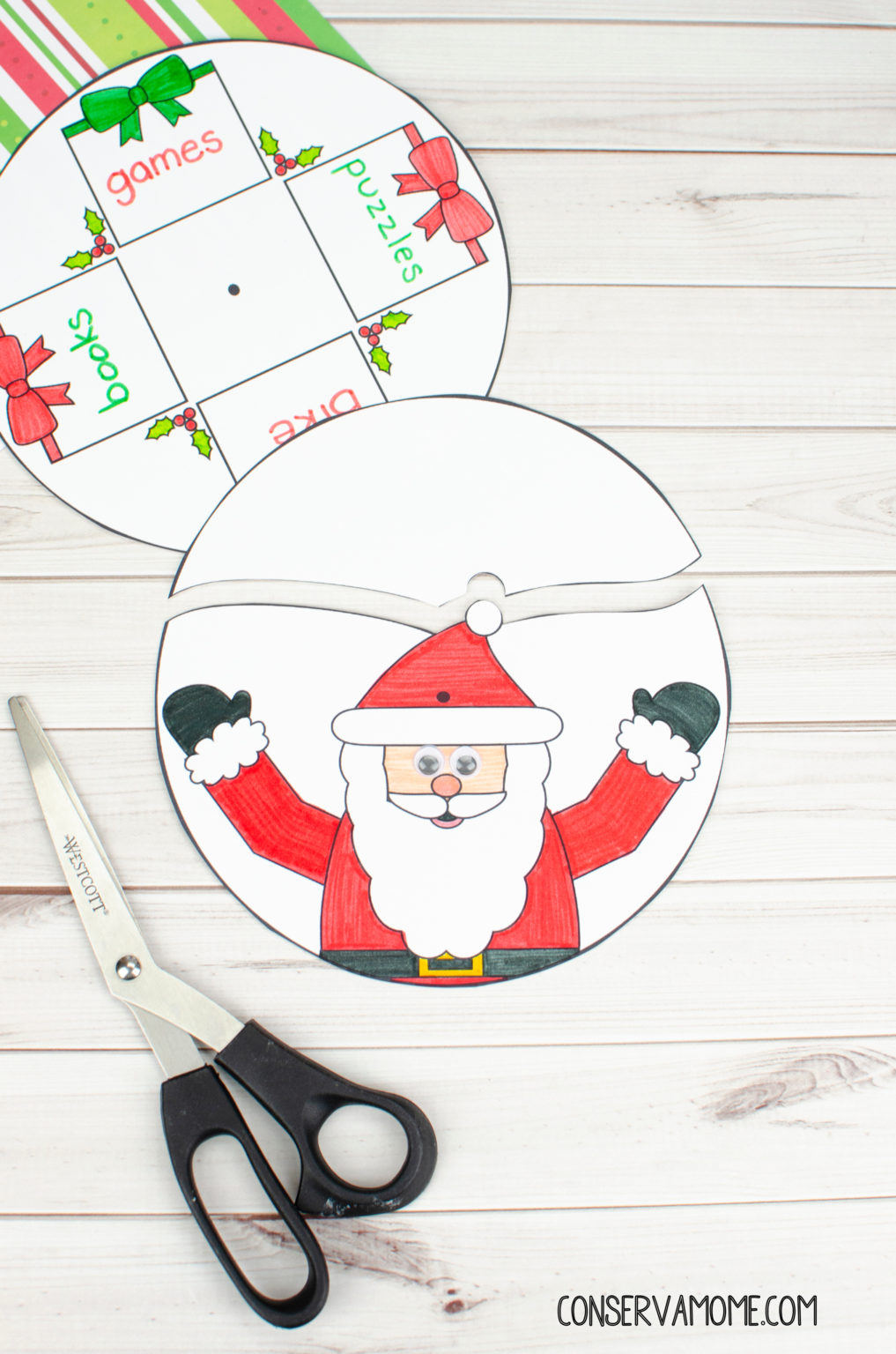 Santa Claus Spinner Craft : An Easy Christmas Craft For Kids