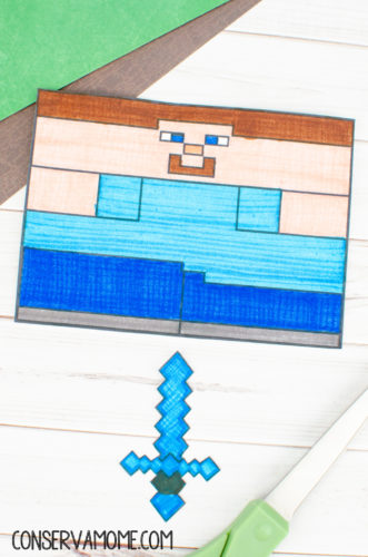 DIY Minecraft Steve Toilet paper roll craft - ConservaMom