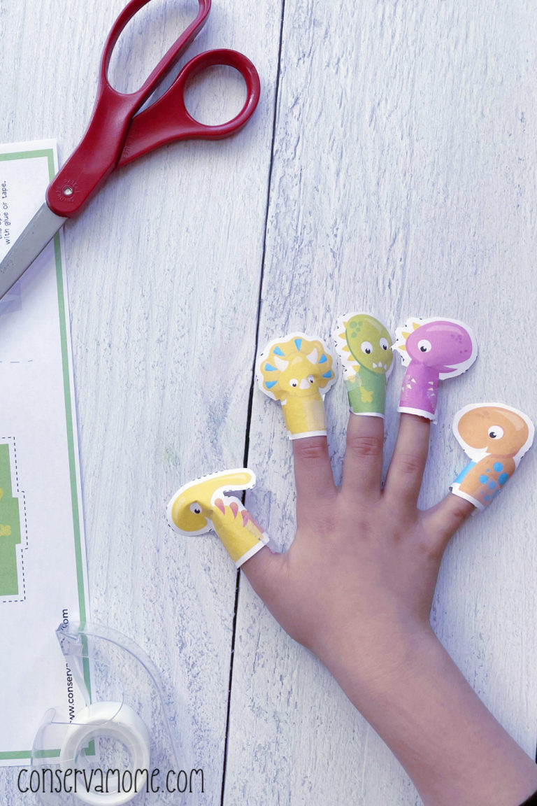 Dinosaur Finger Puppets - Free Printable Dinosaur Finger puppets!