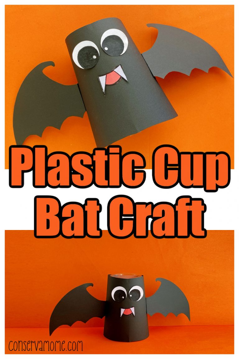 Paper/Plastic Cup Bat Craft for kids - ConservaMom