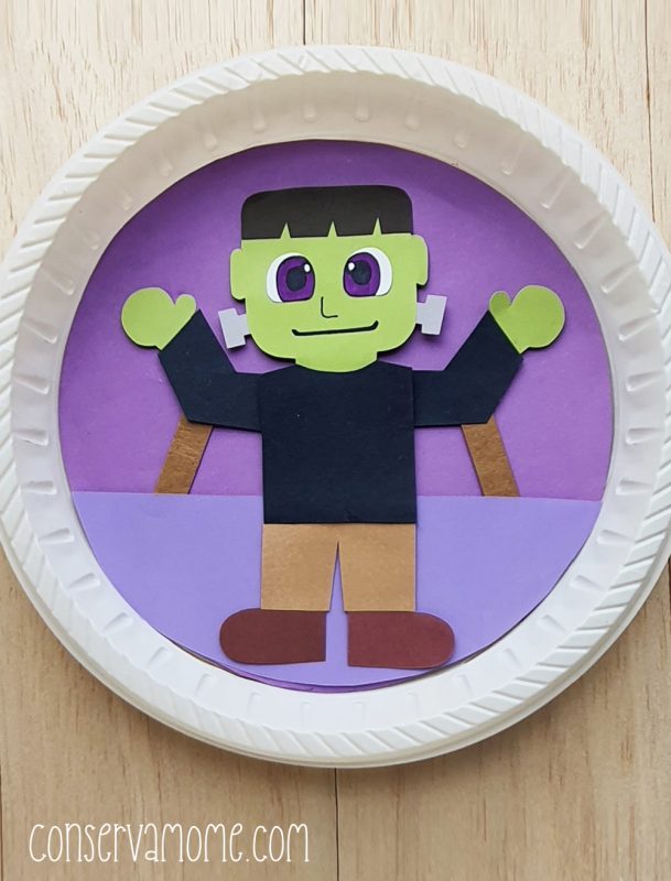 Frankenstein Paper Plate Craft for Kids - ConservaMom