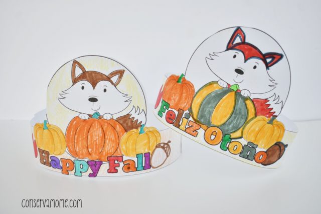 Free Printable Fall Hat for Kids (Spanish & English) - ConservaMom