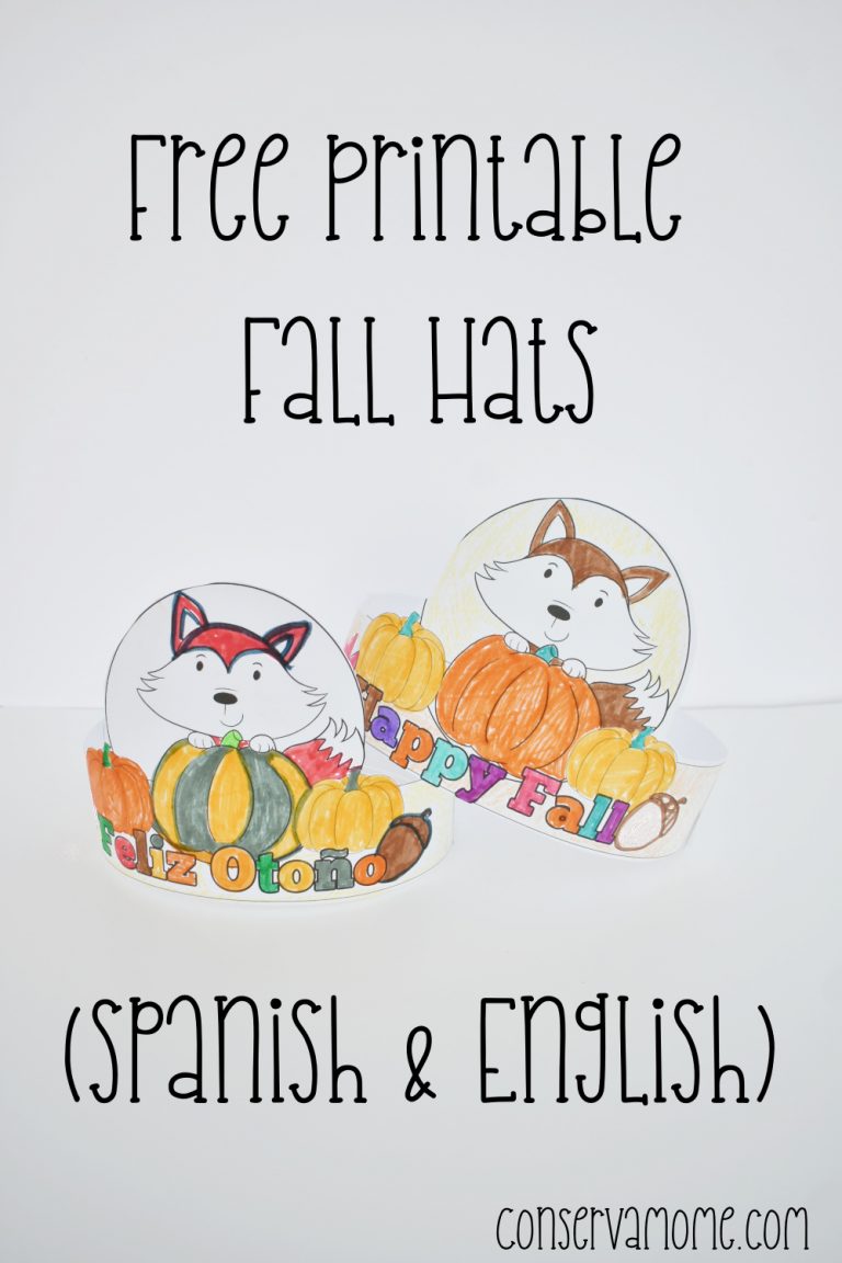 Free Printable Fall Hat for Kids (Spanish & English) - ConservaMom