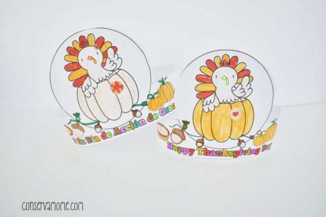 Printable Thanksgiving Day Crown for Kids (Spanish & English)