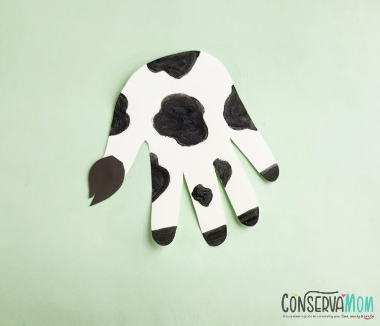 C is for Cow Craft : Handprint Cow Craft - ConservaMom