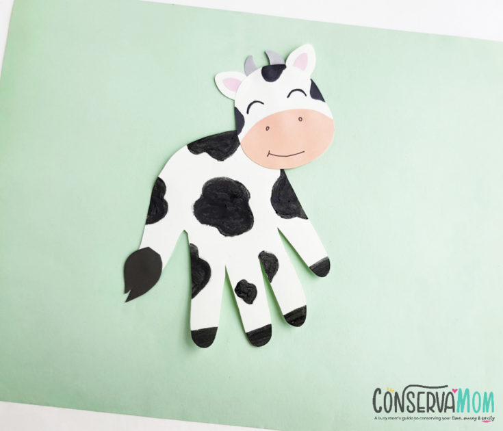C is for Cow Craft : Handprint Cow Craft - ConservaMom