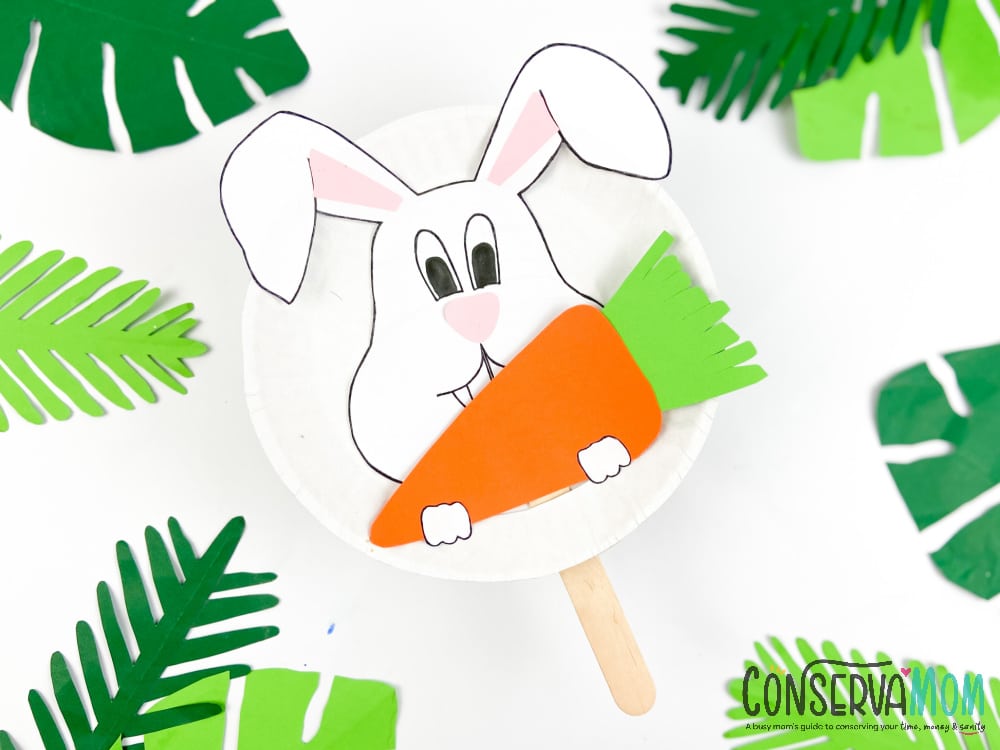Movable Easter Bunny Craft with Template - ConservaMom