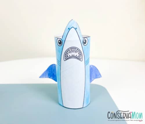 Toilet paper roll Shark craft for kids - ConservaMom