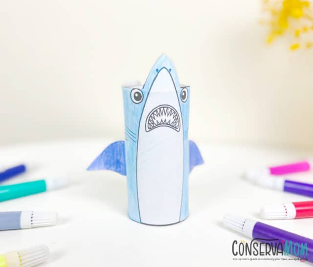 Toilet paper roll Shark craft for kids - ConservaMom