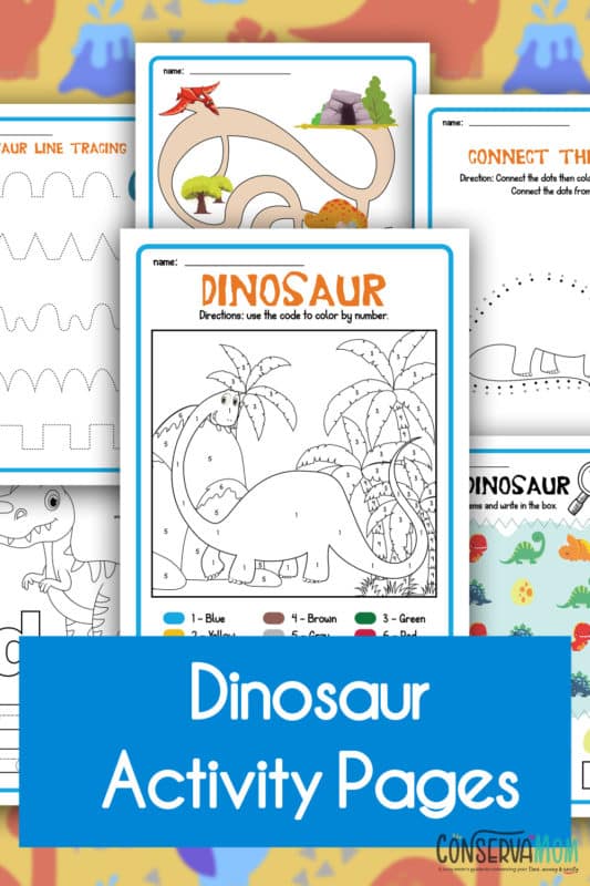 Dinosaur Activity Pages - ConservaMom