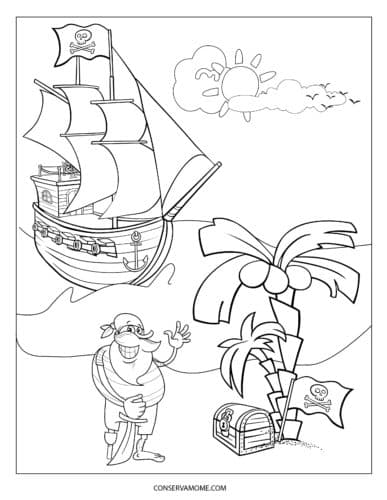 Free Printable Pirate Coloring Pages - ConservaMom