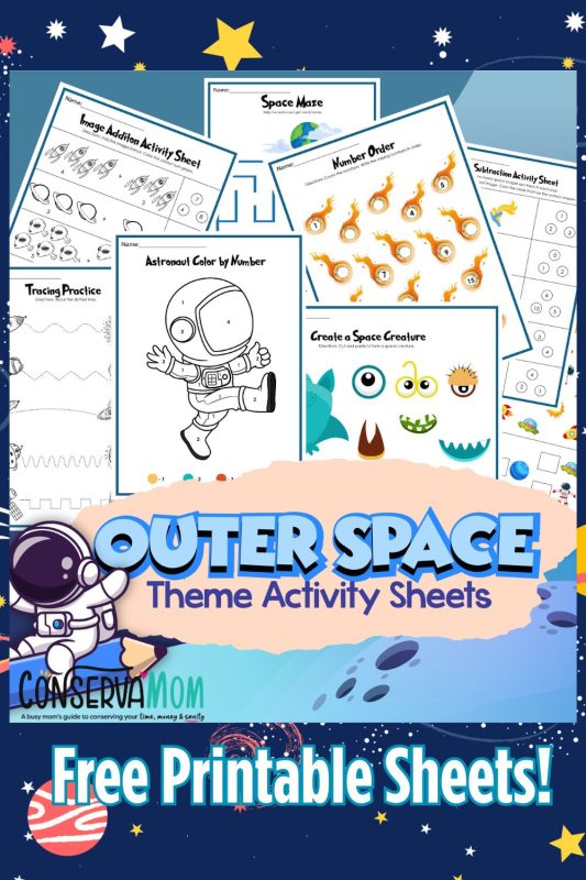 Free Printable Space Activity Pages - ConservaMom