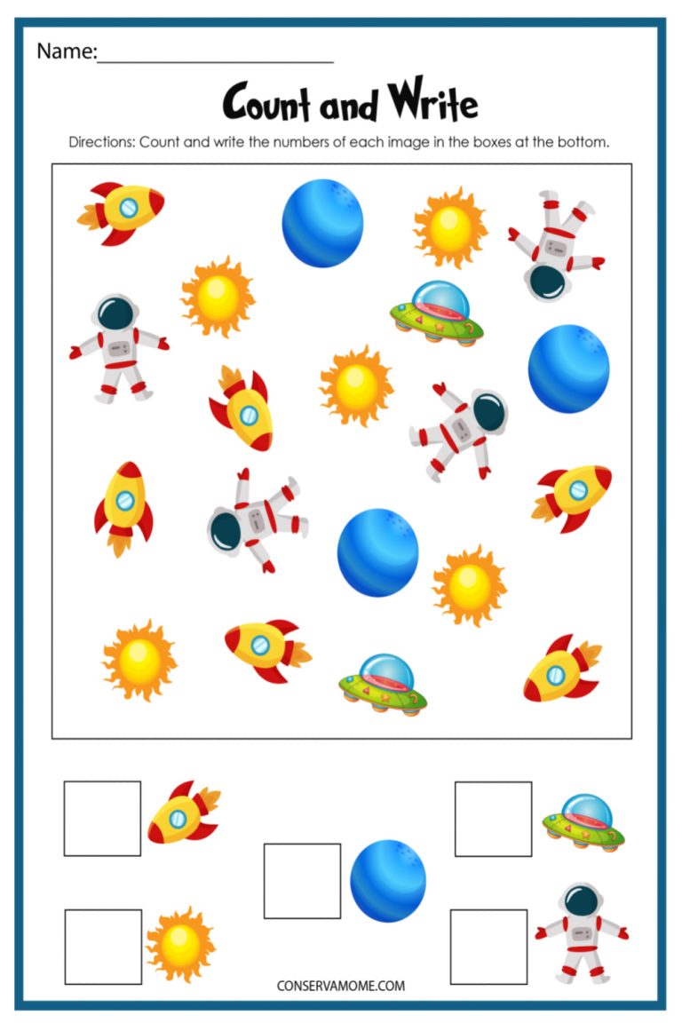 Free Printable Space Activity Pages - ConservaMom