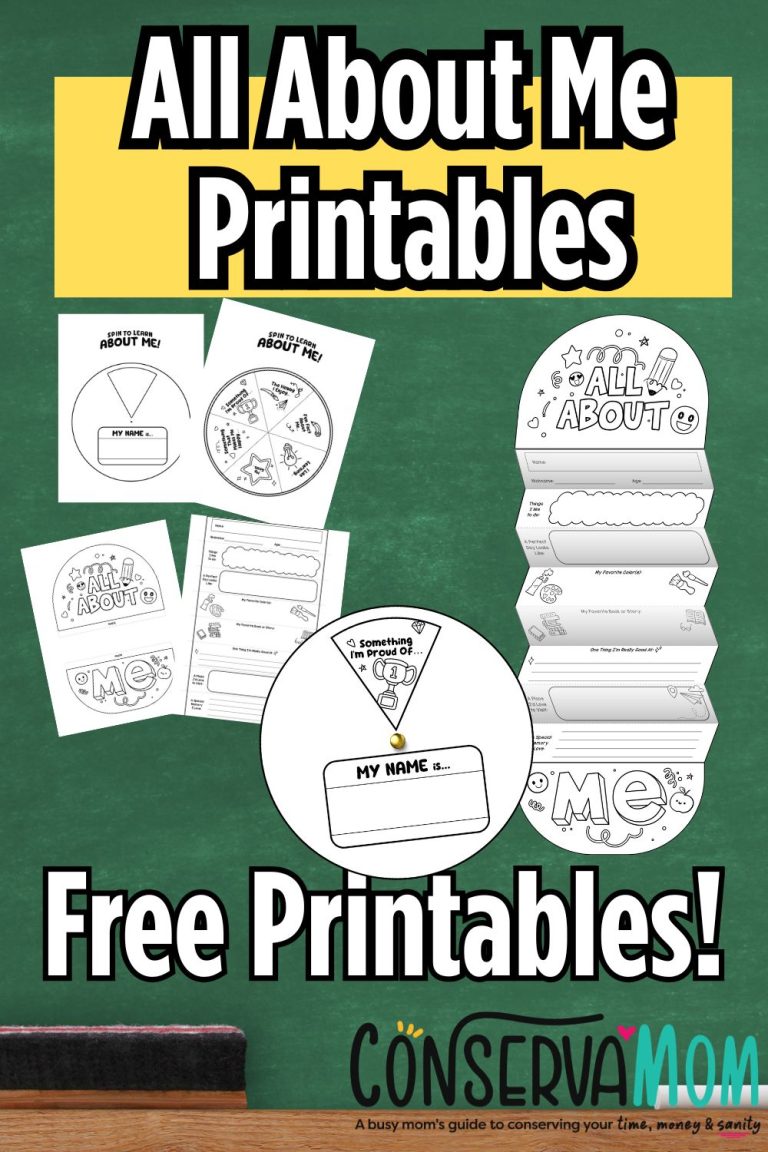 All About Me Craft Printable - ConservaMom