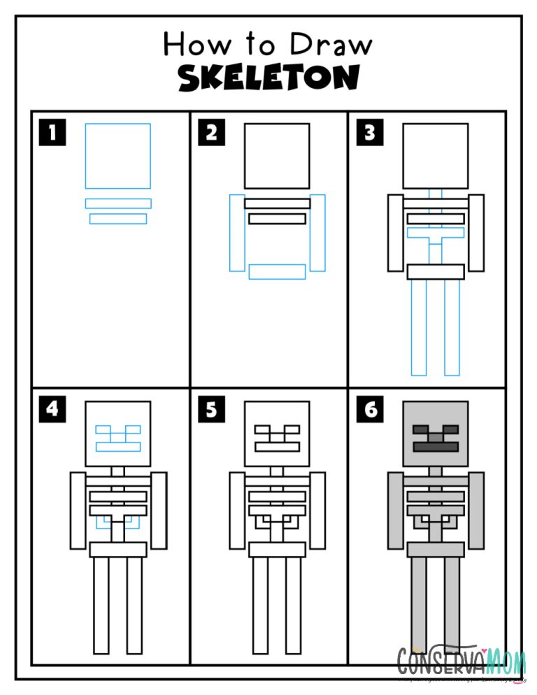 How to draw Minecraft- Minecraft Directed Drawing - ConservaMom