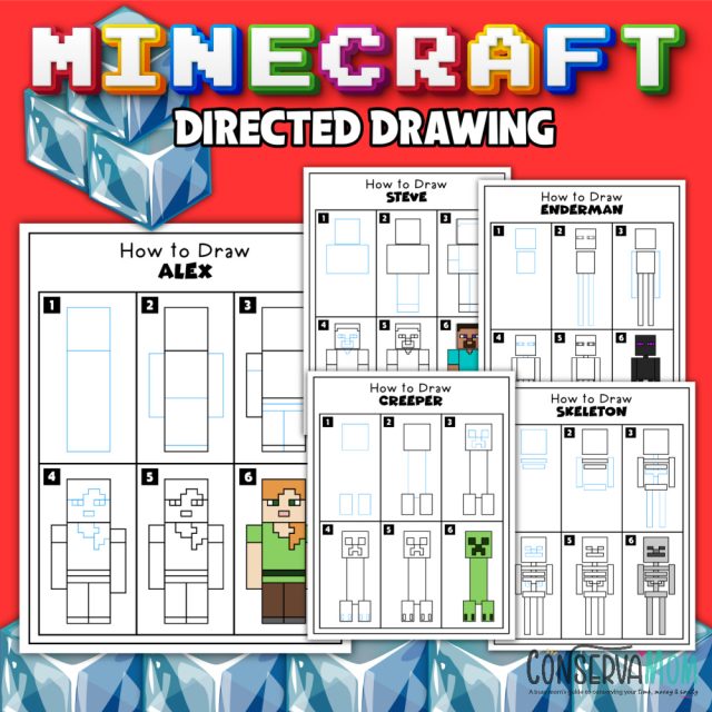 Free Printable Minecraft Coloring Bookmarks - ConservaMom