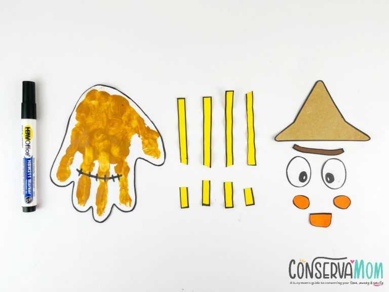 Handprint Scarecrow craft - ConservaMom